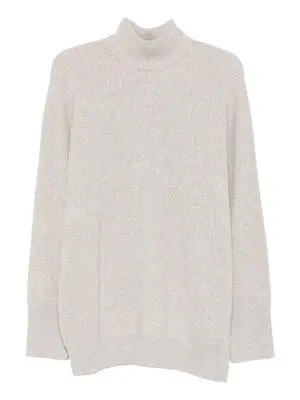 Brunello Cucinelli Roll-neck Cashmere Sweater - White