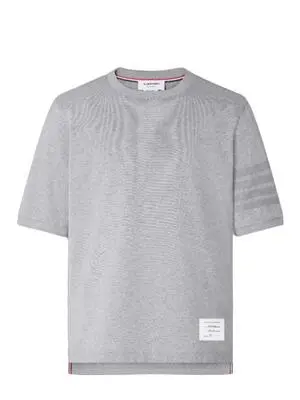 Thom Browne 4-bar Ottoman T-shirt - Light Gray