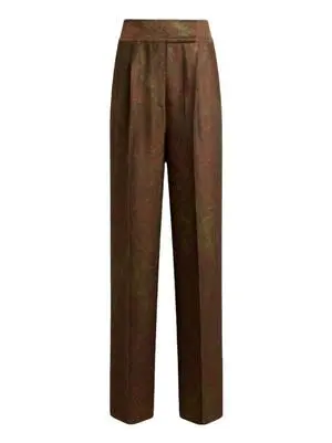 Etro Wool-blend Paisley Jacquard Trousers - Green