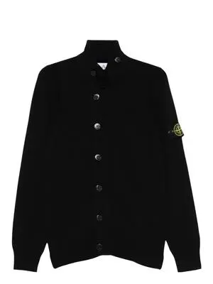 STONE ISLAND High-neck Wool Cardigan