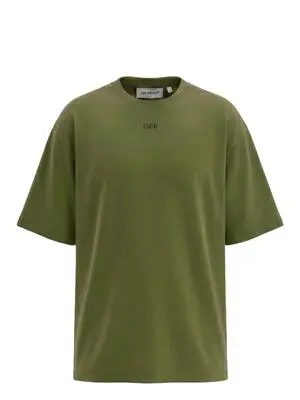 Off-White Oversized Cotton T-shirt - Olive