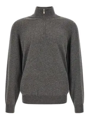 Brunello Cucinelli Half-zip Cashmere Sweater - Grey