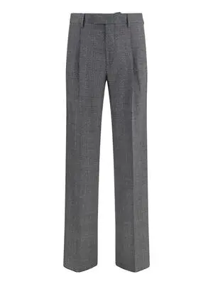 LARDINI Houndstooth Tailored Trousers - Gray