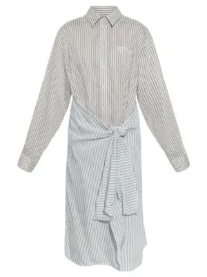 DIESEL® Long-sleeved Striped Shirt Dress - No
