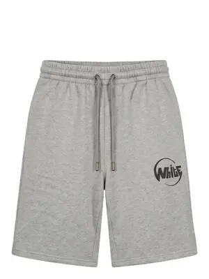 Off-White Elastic-waist Shorts - Light Gray