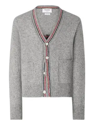 Thom Browne Hector Intarsia-knit Cardigan - Light Gray