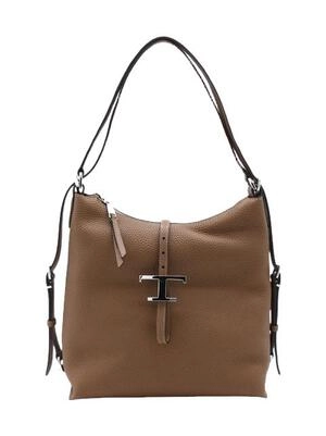 TOD'S Zippered Shoulder Bag - Light Brown