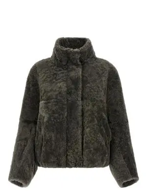 Brunello Cucinelli Paneled Leather Jacket - Grey