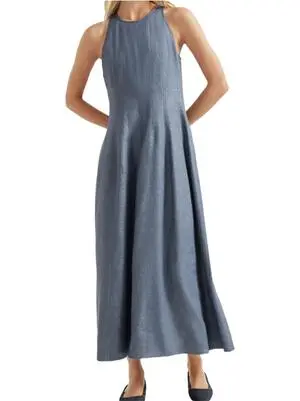 Brunello Cucinelli Crepe Maxi Dress - Multicolor