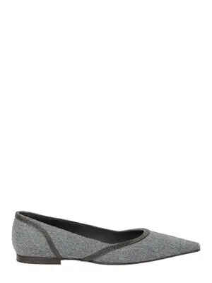 Brunello Cucinelli Flannel Ballet Flats - Gray