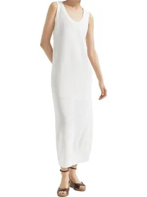 Brunello Cucinelli Knitted Maxi Dress With Sequin Details - White