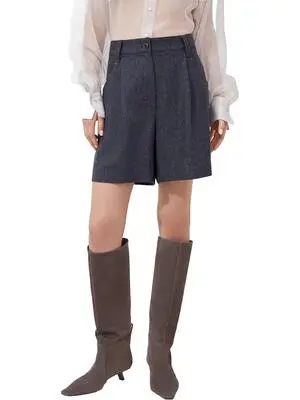 Brunello Cucinelli Virgin Wool Knee-length Shorts - Black