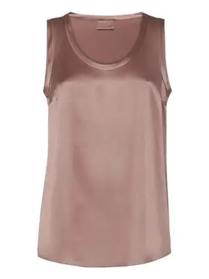 Brunello Cucinelli Brunello Cucinelli Stretch Silk Satin Top Pink