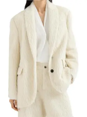 Brunello Cucinelli Faux-fur Lapel Collar Blazer - Panama