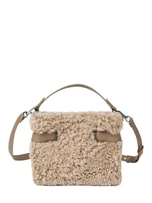Brunello Cucinelli Shearling Mini Bag - Nude
