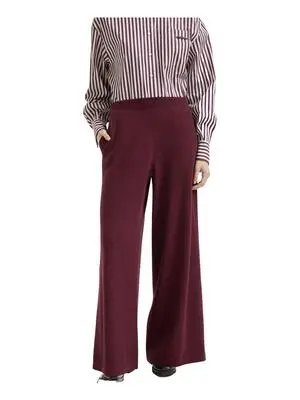 Brunello Cucinelli Ribbed Knit Wide Leg Trousers - Red