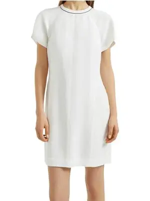 Brunello Cucinelli Monili Chain-detail Twill Mini Dress - Ivory