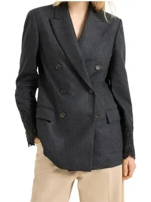 Brunello Cucinelli Double-breasted Blazer - Dark Gray