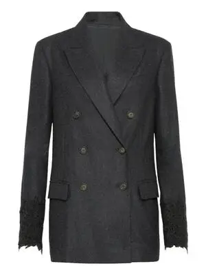 Brunello Cucinelli Double-breasted Blazer - Dark Gray