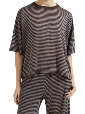 Brunello Cucinelli Striped Crewneck T-shirt - Black