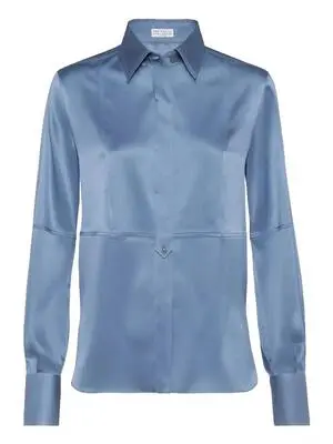 BRUNELLO CUCINELLI Brunello Cucinelli Silk Shirt With Monili Decoration