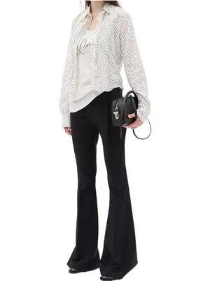 ANN DEMEULEMEESTER Flared Twill Trousers - Black
