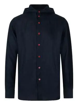 Kiton Hooded Button-up Shirt - Blue