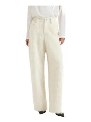 Brunello Cucinelli Faux Fur Wide Leg Trousers - Panama