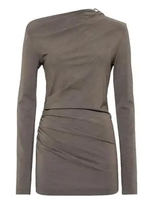 Brunello Cucinelli Asymmetrical Ruched Top - Brown