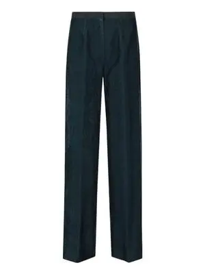 FORTE_FORTE Straight-leg Crease Detail Trousers - Jade