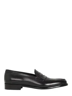 Etro Leather Loafers With Paisley Detail - Black