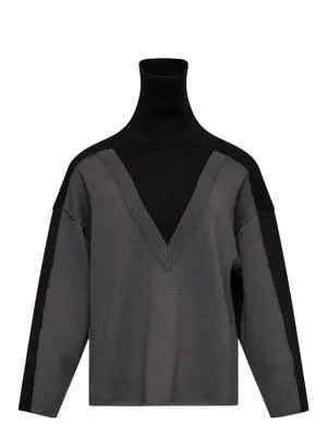 MAISON MARGIELA Color-block Wool Sweater - Black