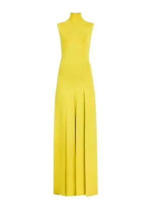 Alaïa Maxi Pleated Dress - Lime
