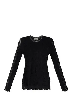 Isabel Marant Étoile Brany Crochet Lace Trim Top - Black