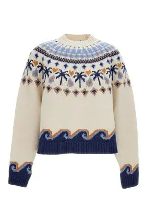 Alanui Long Sleeve Sweater With Patterned Design - No