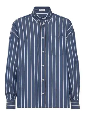 BRUNELLO CUCINELLI Brunello Cucinelli Striped Poplin Shirt