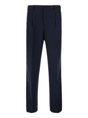 PT TORINO Tailored Trousers With Belt Loops And Contrast Stitching - Blue