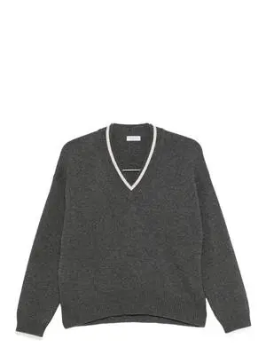 Brunello Cucinelli V-neck Cashmere Sweater - Grey