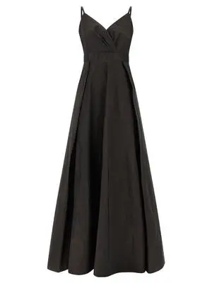 Pinko Maxi Dress With Spaghetti Straps And Bodice Detail - Brown