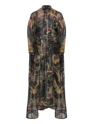 Etro Pleated Printed Maxi Dress - Black