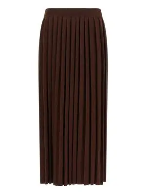 Fabiana Filippi Pleated Knitted Skirt - Brown