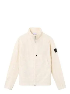 Stone Island Stand Collar Jacket With Anti-drop Finish - Ivory