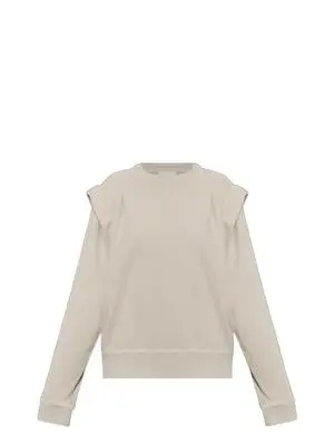 Isabel Marant Étoile Crew Neck Long-sleeved Sweatshirt With Ribbed Details - Beige