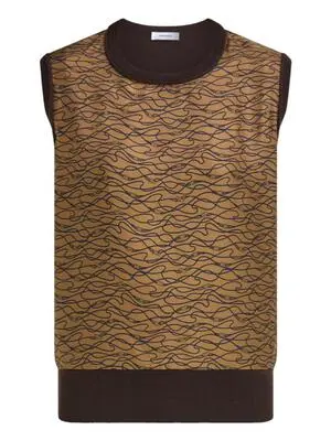 SALVATORE FERRAGAMO Salvatore Ferragamo Sleeveless Knit Top With Silk Panel