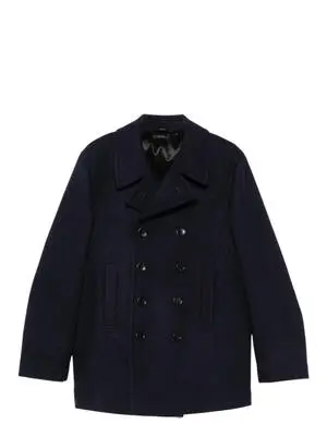 TOM FORD Double Breasted Coat - Dark Navy