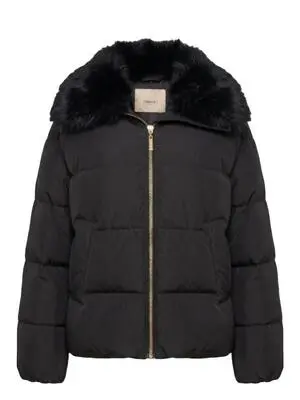 TWINSET Twinset Faux Fur-Collar Zip-Up Puffer Jacket