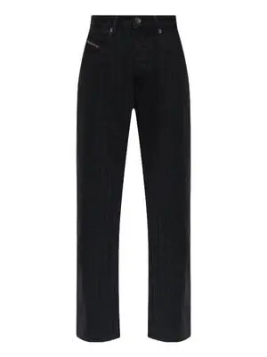 DIESEL® Belt-loop Jeans With Vertical Stripes - Black