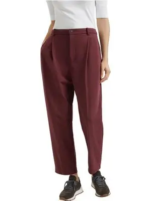 Brunello Cucinelli Cropped Pleated Trousers - Multicolor