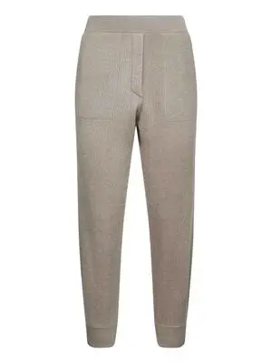 Brunello Cucinelli Ribbed Tapered Leg Trousers - Beige