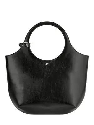 COURREGES Courrèges Medium Holy Naplack Leather Bag - Black